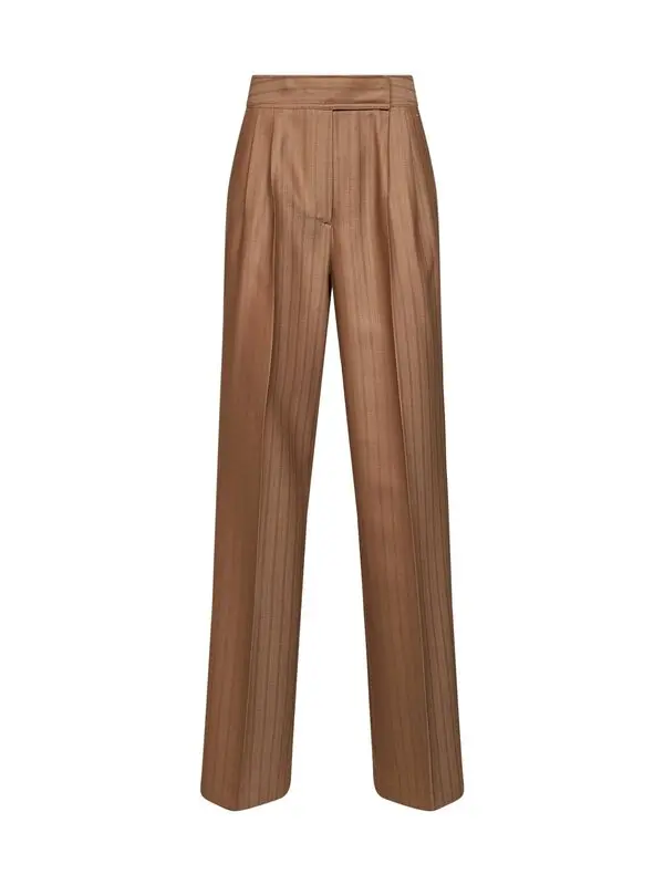 Etro Striped Wool Jacquard Double-pleat Trousers - Multicolor
