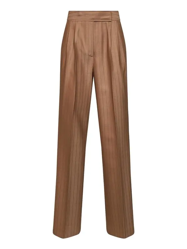 Etro Striped Wool Jacquard Double-pleat Trousers - Multicolor