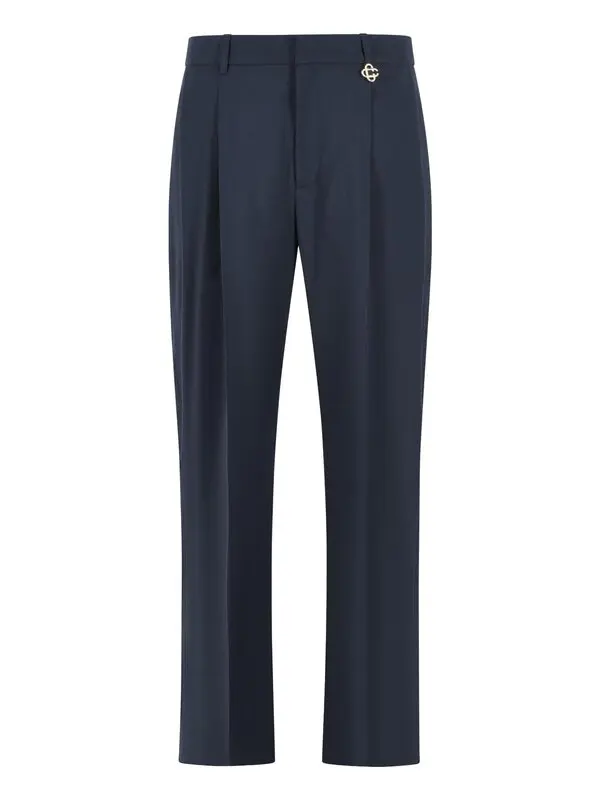 Casablanca Pleated' Wool Pants - Blue