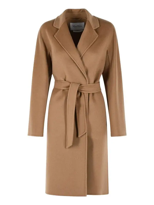 Max Mara Aceri' Camel Cashmere Wrap Coat - Brown
