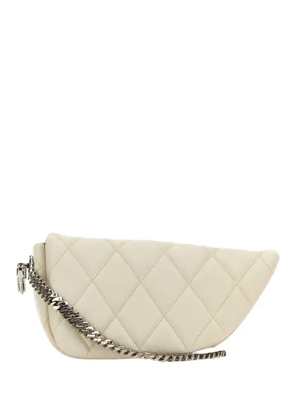 Burberry Leather Shield Lock Shoulder Bag - White