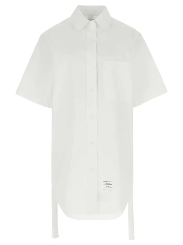 Thom Browne Cotton Shirt Mini Dress - White