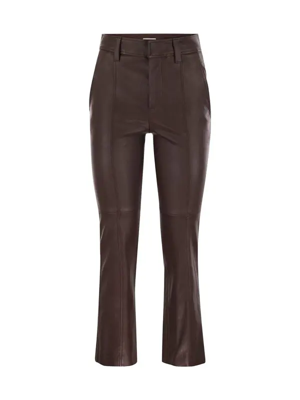 Brunello Cucinelli Stretch Nappa Leather Square Cigarette Trousers With Jewellery - Multicolor