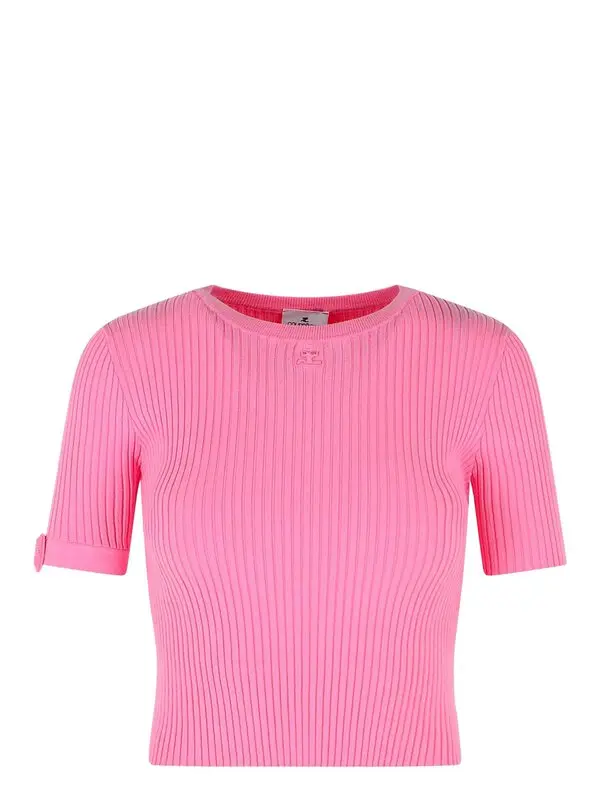 COURREGES Viscose Blend T-shirt - Pink