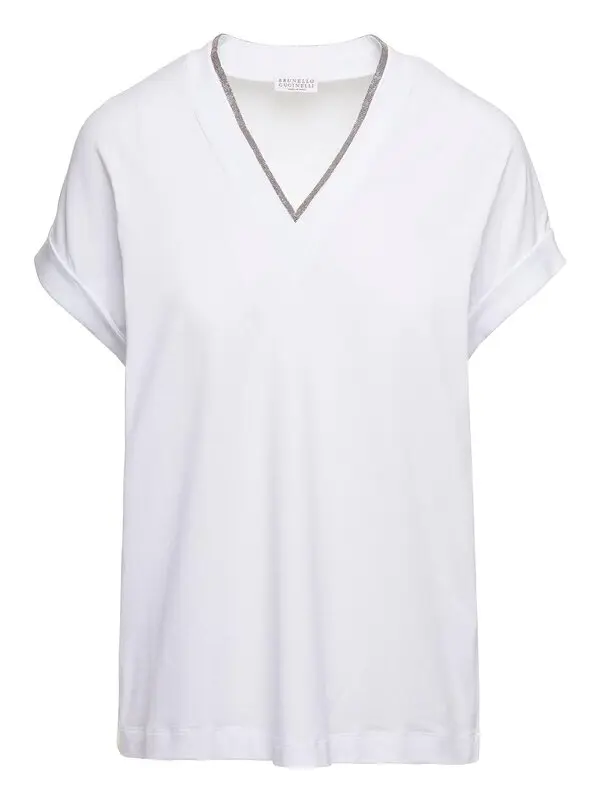 Brunello Cucinelli Stretch Cotton T-shirt - White