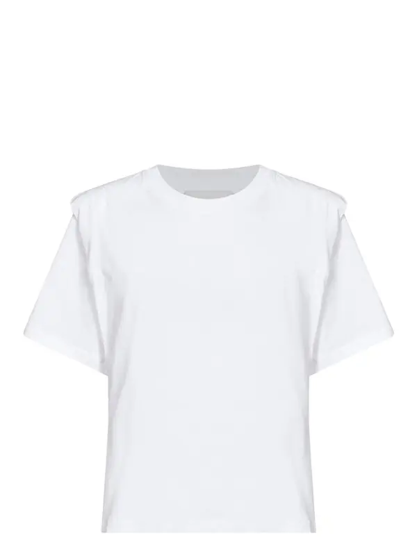 Isabel Marant Étoile Marant White Cotton Jersey Zelitos T-shirt With Shoulder Pads - Multicolor