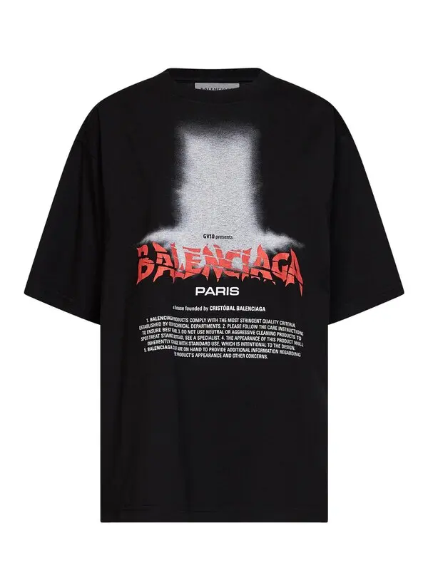Balenciaga Black The Door Oversize T-shirt - Multicolor