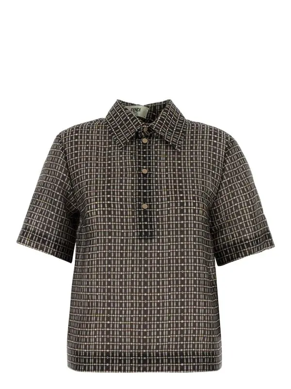 Fendi Printed Silk Blend Polo Shirt - Multicolor