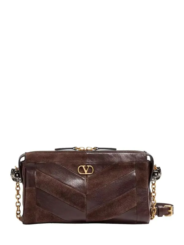 Valentino Garavani Panthea Suede And Leather Crossbody Bag - Multicolor