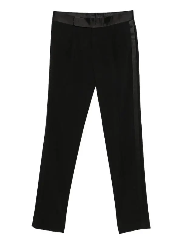 Giorgio Armani Tailored Satin-trim Trousers - Black