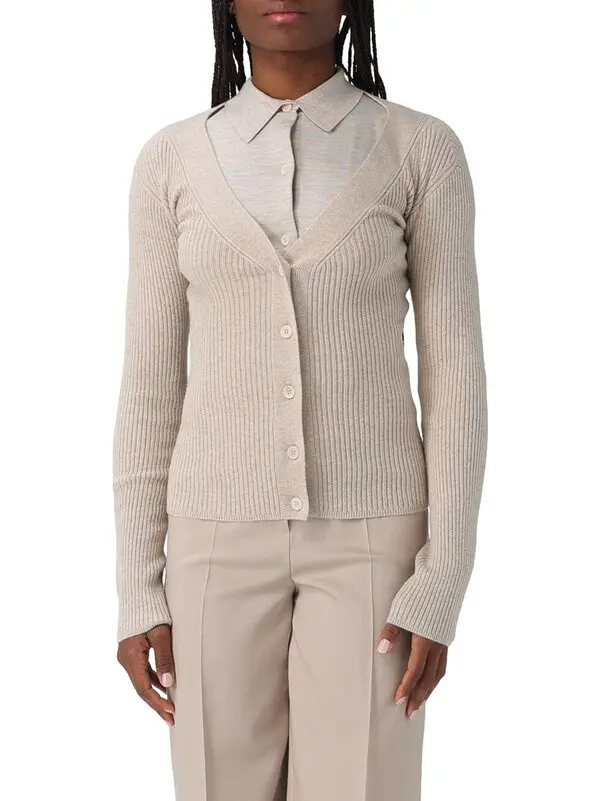Max Mara Virgin Wool Polo Cardigan - Pink