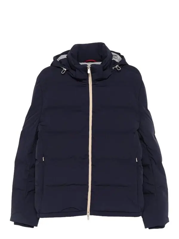 Brunello Cucinelli Padded Hooded Jacket - Blue
