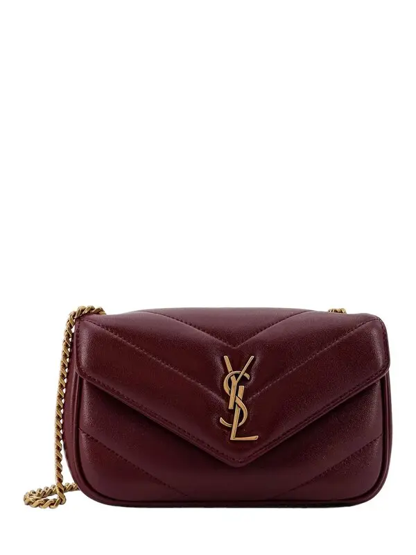 Saint Laurent Loulou Mini Crossbody Bag With Chevron Stitching - Multicolor