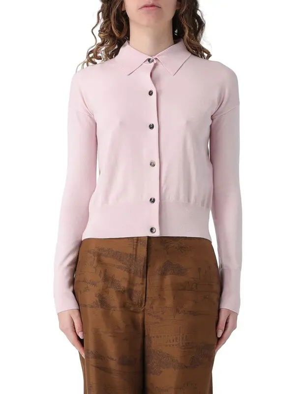 Max Mara Virgin Wool Polo Cardigan - Pink