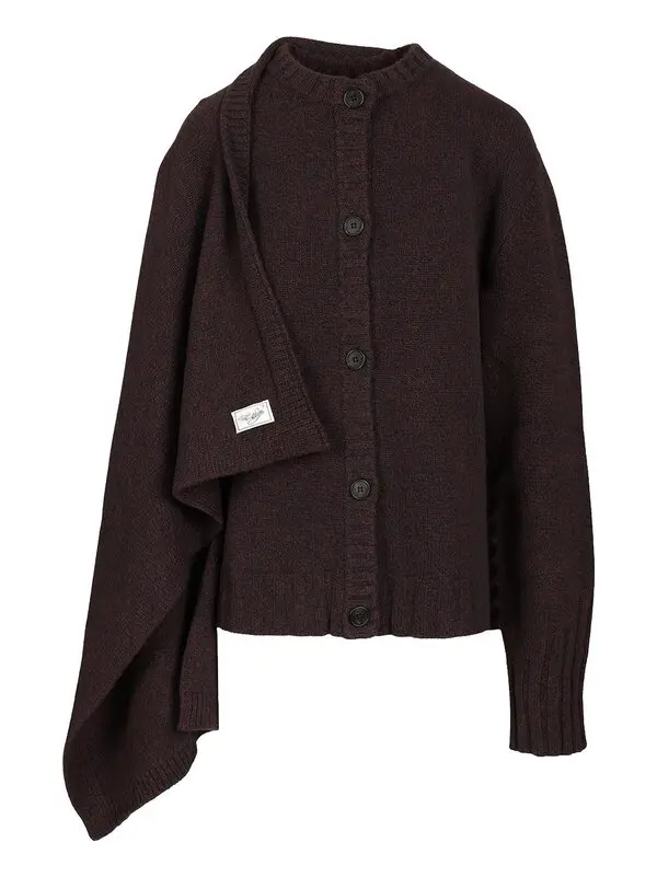Attico Draped Cardigan - Brown