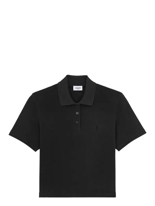 Saint Laurent Cassandre Cotton Pique Cotton Polo Shirt - Multicolor
