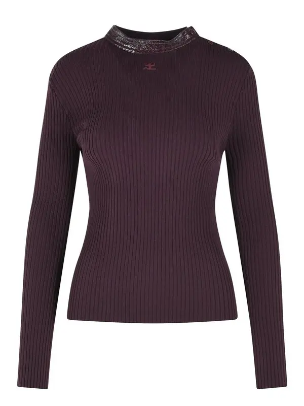 COURREGES Burgundy Viscose Blend Sweater - Multicolor