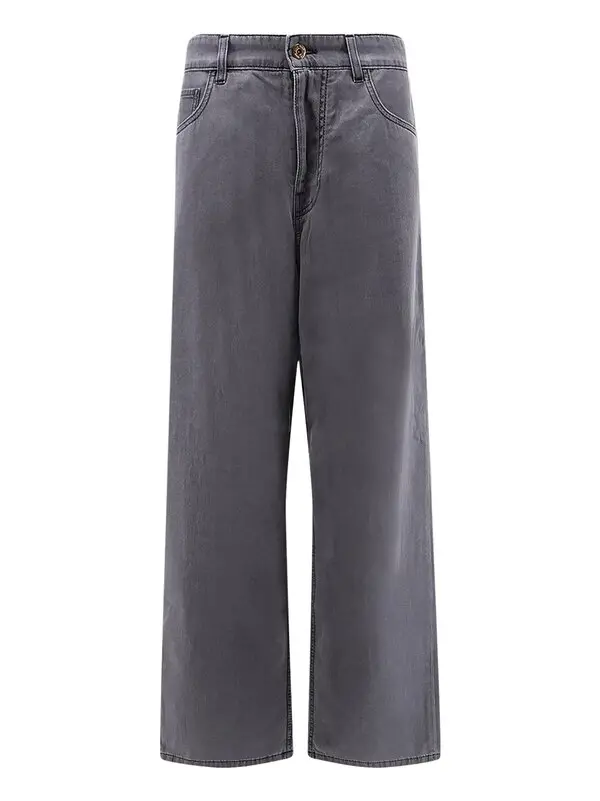 Miu Miu Grey Light Denim Trousers - Multicolor