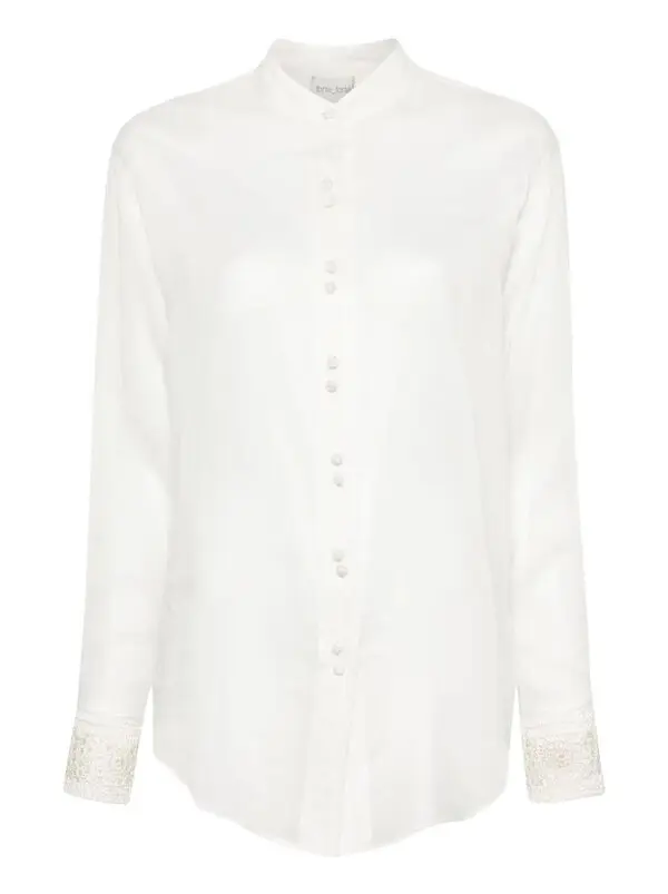 FORTE_FORTE Oversized Cotton And Silk Blend Shirt - White