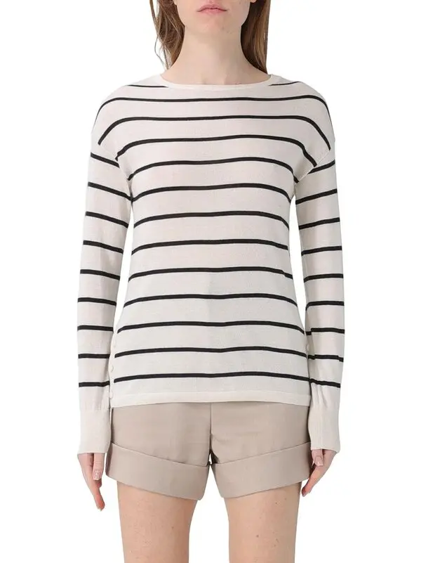 Max Mara Striped Cashmere And Silk Pullover - Blue