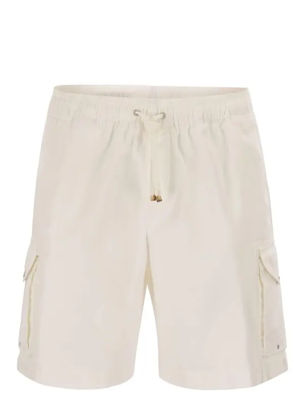 Brunello Cucinelli Garment-dyed Cotton Gabardine Bermuda Shorts - White