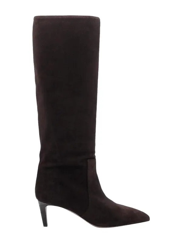 Paris Texas Suede Stiletto Boots - Brown