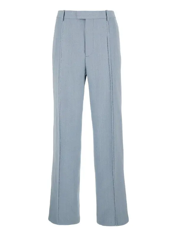 Bottega Veneta Silk Blend Tailored Straight Pants - Multicolor