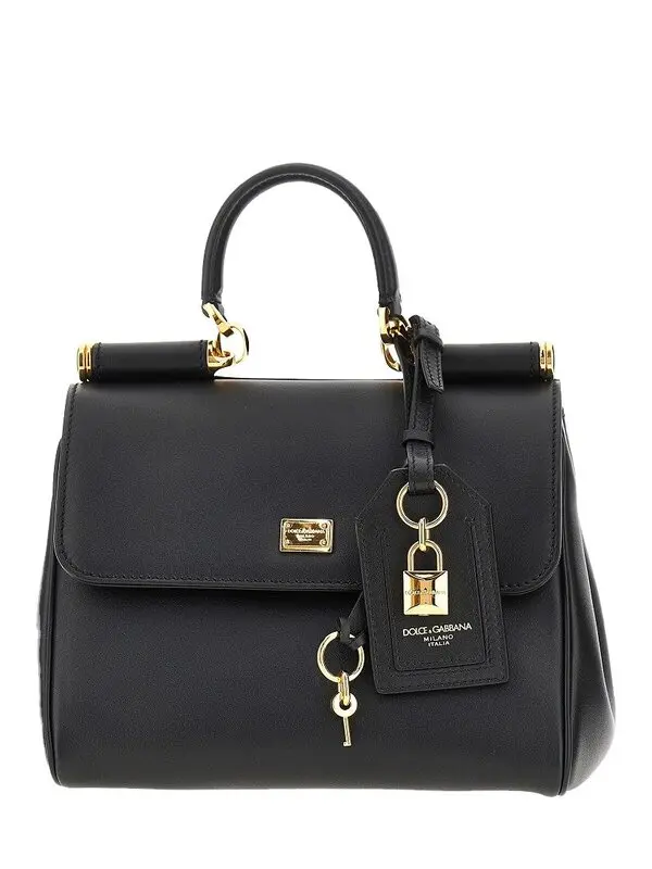 Dolce & Gabbana Plongé Leather My Sicily Bag - Black