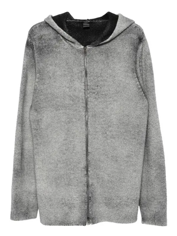 Avant Toi Cashmere Merino Hooded Cardigan - Gray