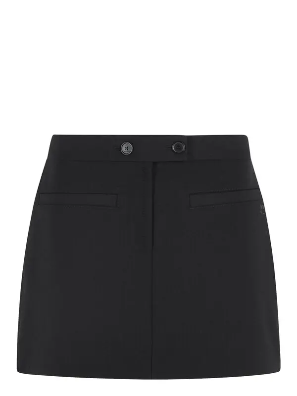 COURREGES Wool Blend Miniskirt - Black