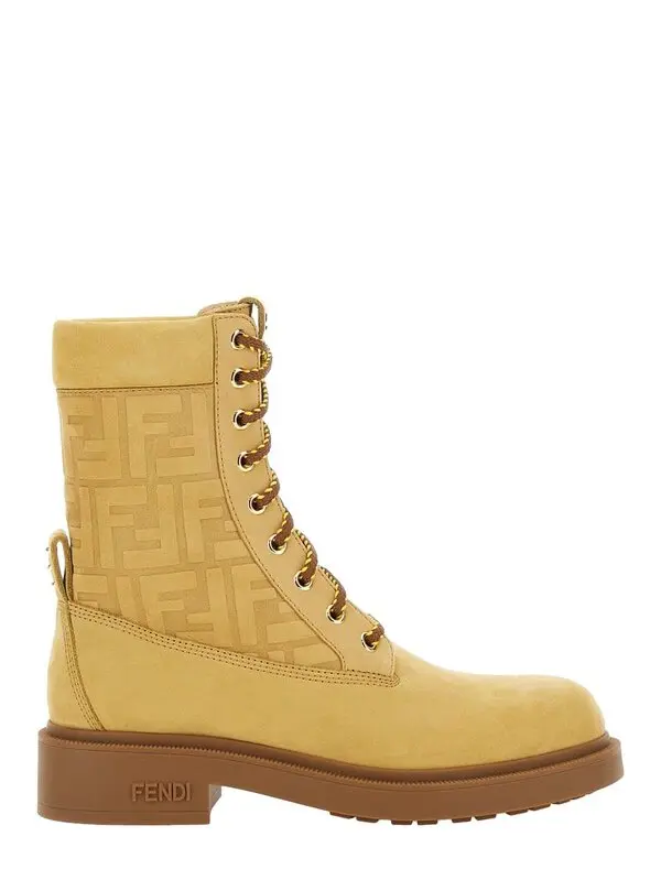 Fendi Leather Combat Boots - Multicolor