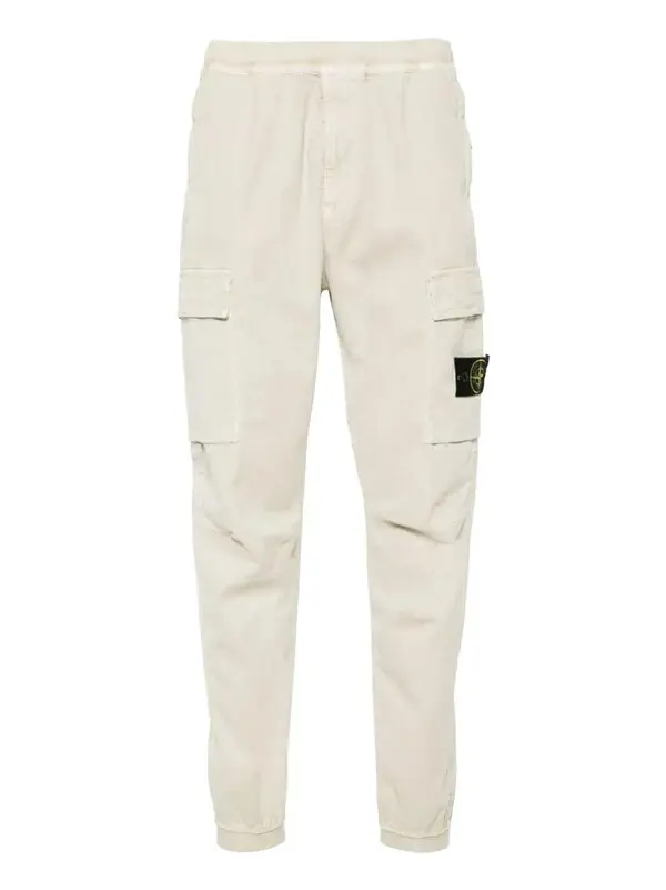 Stone Island Cargo Pants In Organic Cotton - White