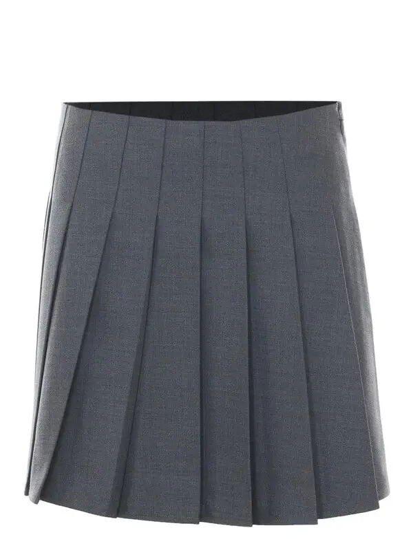 SELF-PORTRAIT Pleated Mini Skirt - Gray
