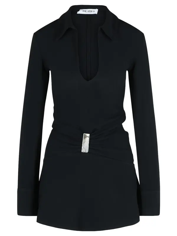 Attico Viscose Blend Mini Dress - Black