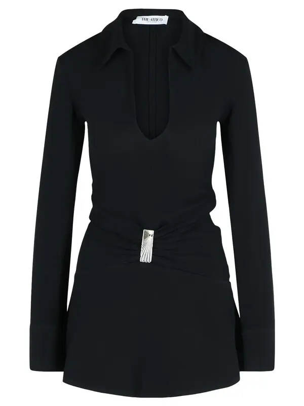 Attico Viscose Blend Mini Dress - Black
