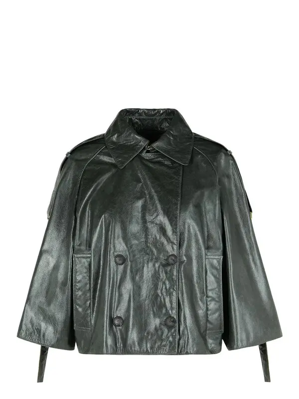 Max Mara Tenace Leather Jacket - Gray