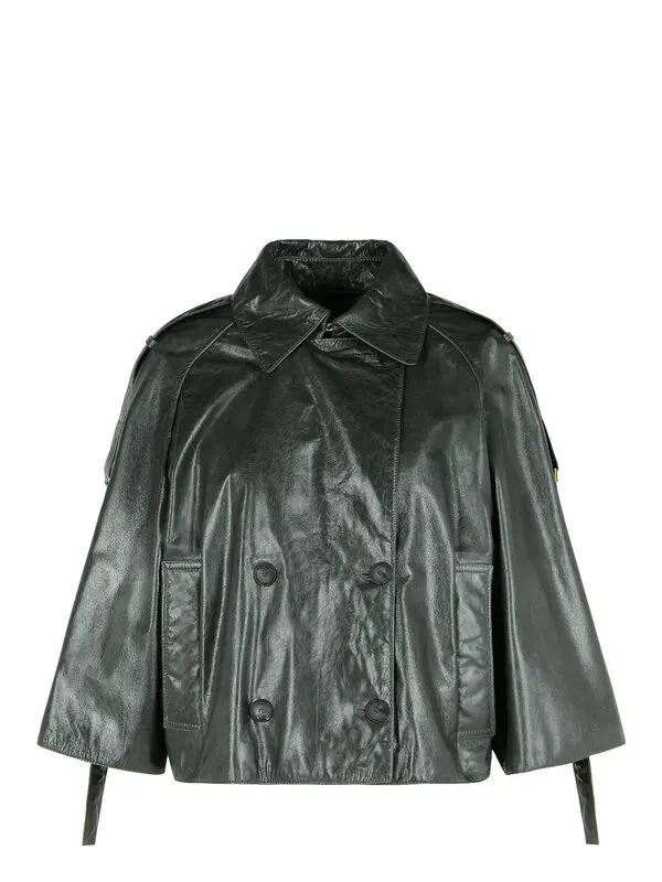 Max Mara Tenace Leather Jacket - Gray