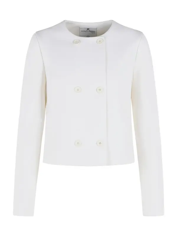 COURREGES Wool Blend Jacket - White
