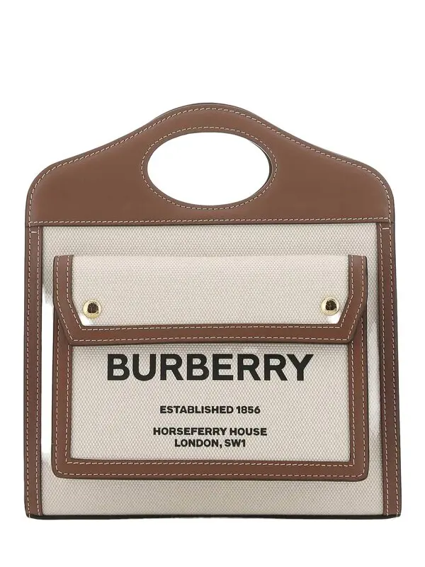 Burberry Two-tone Canvas And Leather Mini Pocket Handbag - Multicolor