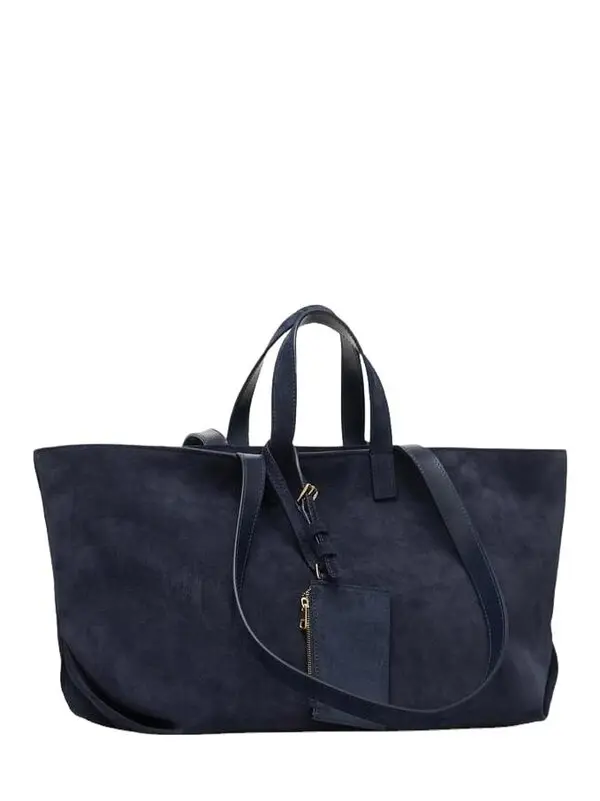 A.p.c. Leather Suede Finish Shoulder Bag - Blue