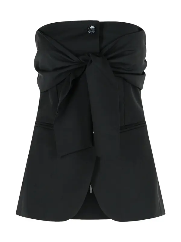 Max Mara Veruska' Virgin Wool Bustier Top - Black
