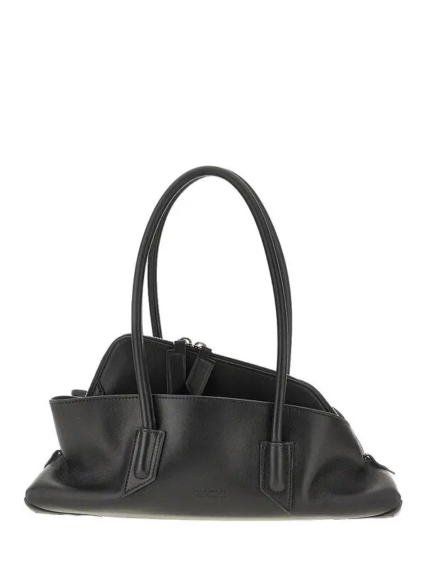Attico Leather Small La Passeggiata Bag - Black