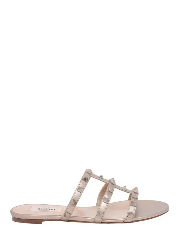 Valentino Garavani Rockstud Slide Sandals - Gold