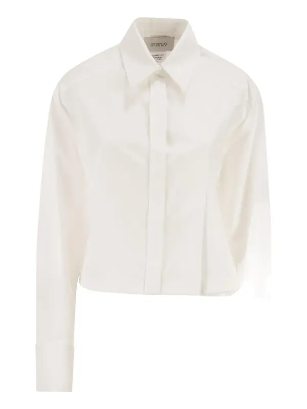 Sportmax Cropped Poplin Shirt - White