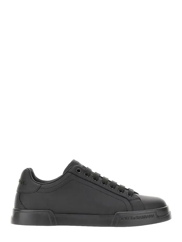 Dolce & Gabbana Nappa Leather Portofino Sneakers - Black