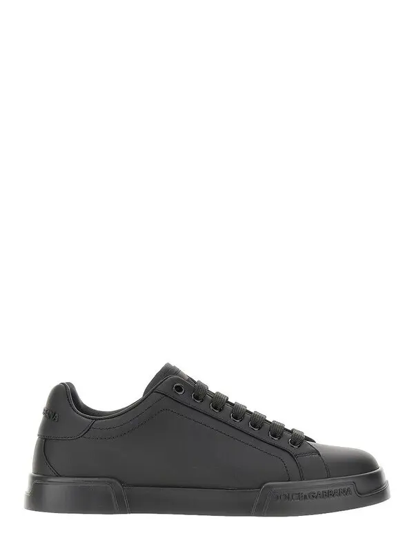 Dolce & Gabbana Nappa Leather Portofino Sneakers - Black