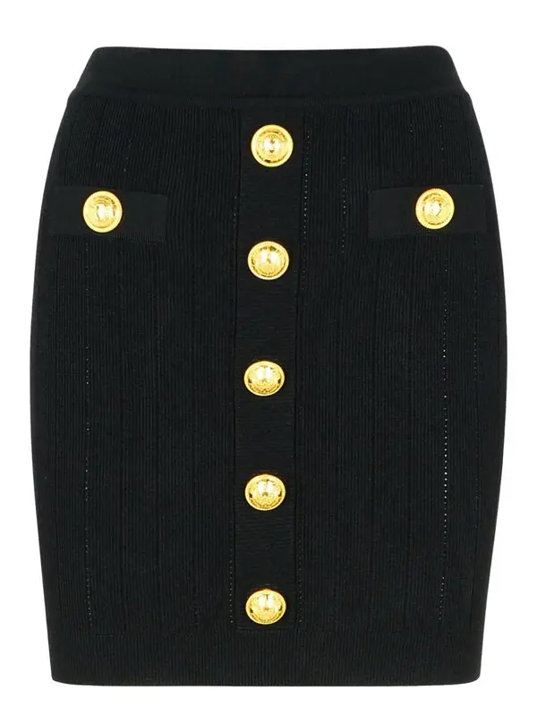 Balmain Viscose Blend Miniskirt - Black