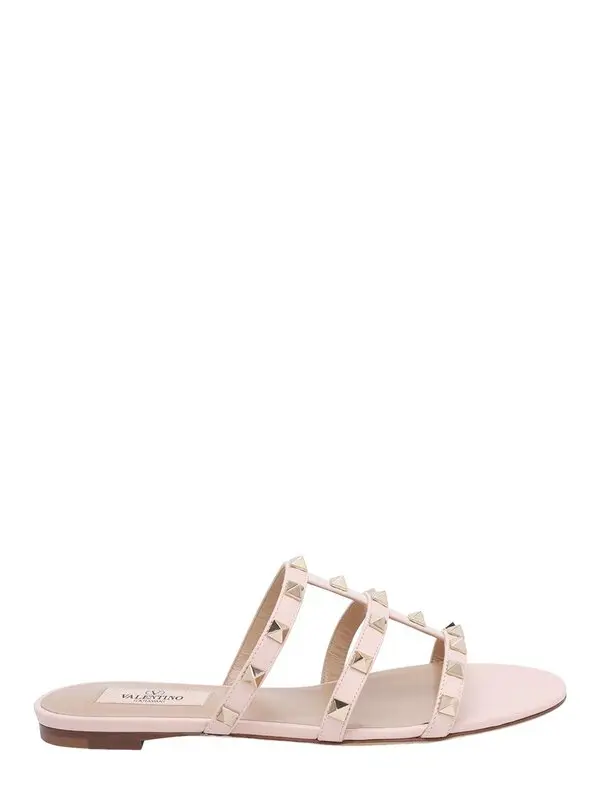 Valentino Garavani Rockstud Slide Sandals - Pink