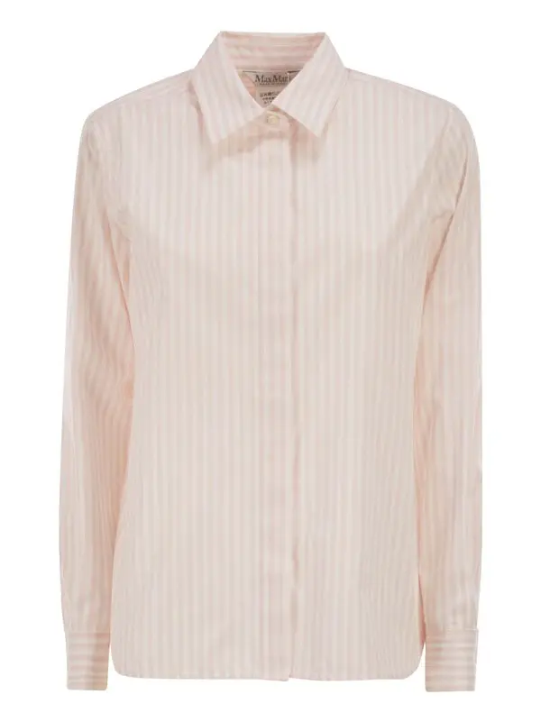 Max Mara Striped Poplin Shirt - Pink