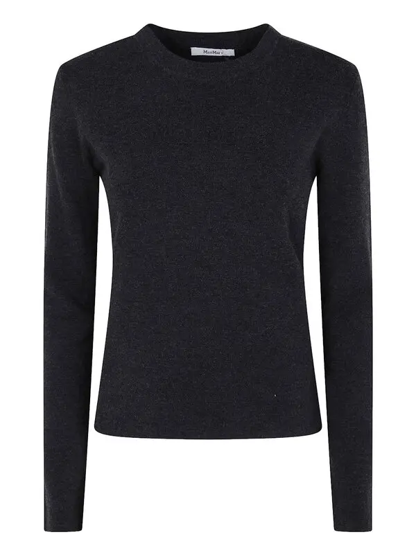Max Mara Solid Long Sleeve Crew Neck Pullover - Multicolor